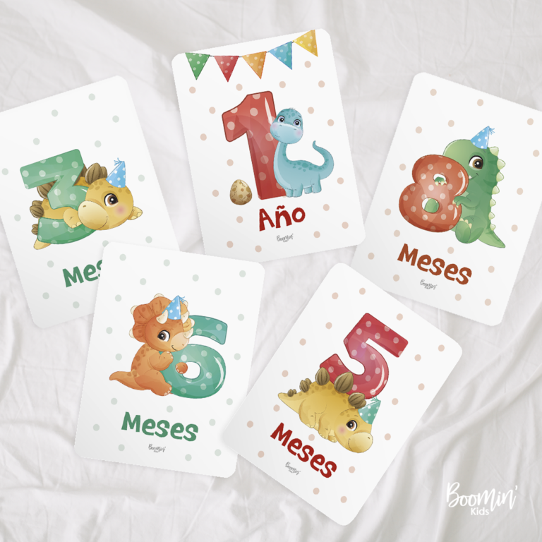 Tarjetas cumple mes de dinosaurios | Boomin Kids